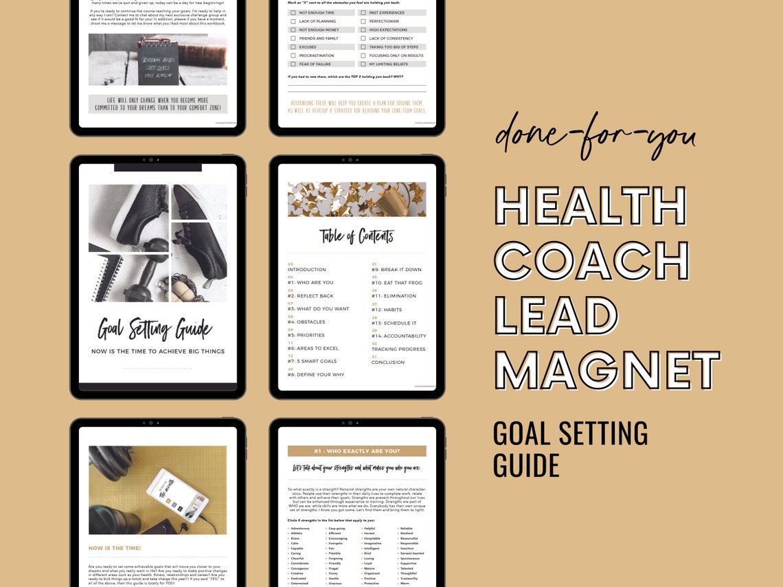 Goal Setting Guide Goal Setting Workbook Goal Getter Guide - Etsy