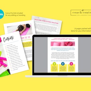 Stretching for A Stronger Wellbeing, Wellness Canva Template, Health ...