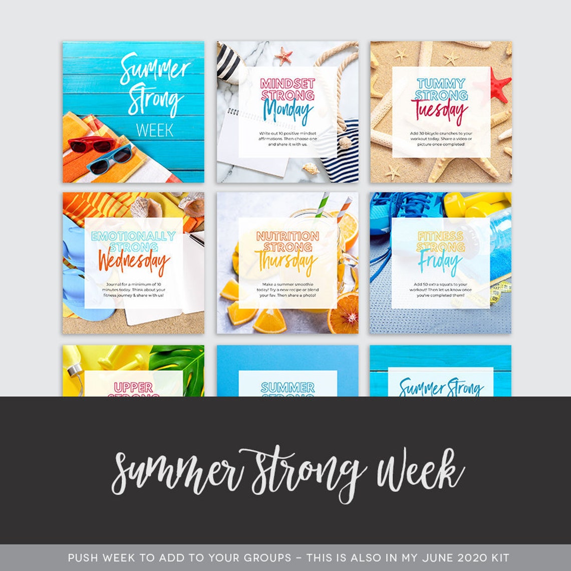 Summer Strong Week Challenge Group Push Week Spirit Week | Etsy