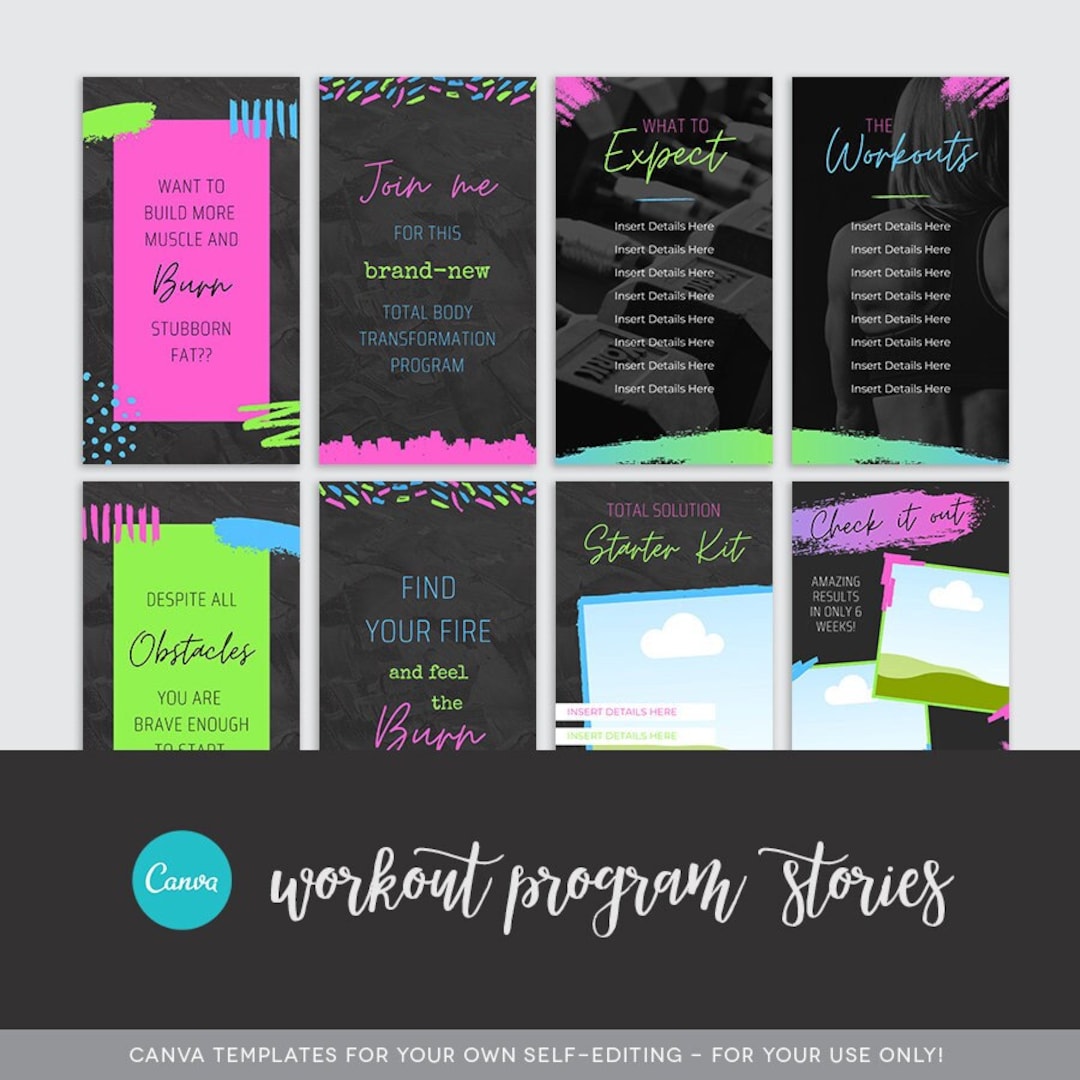 Canva Workout Program Story Images - Fitness Program Story Images ...