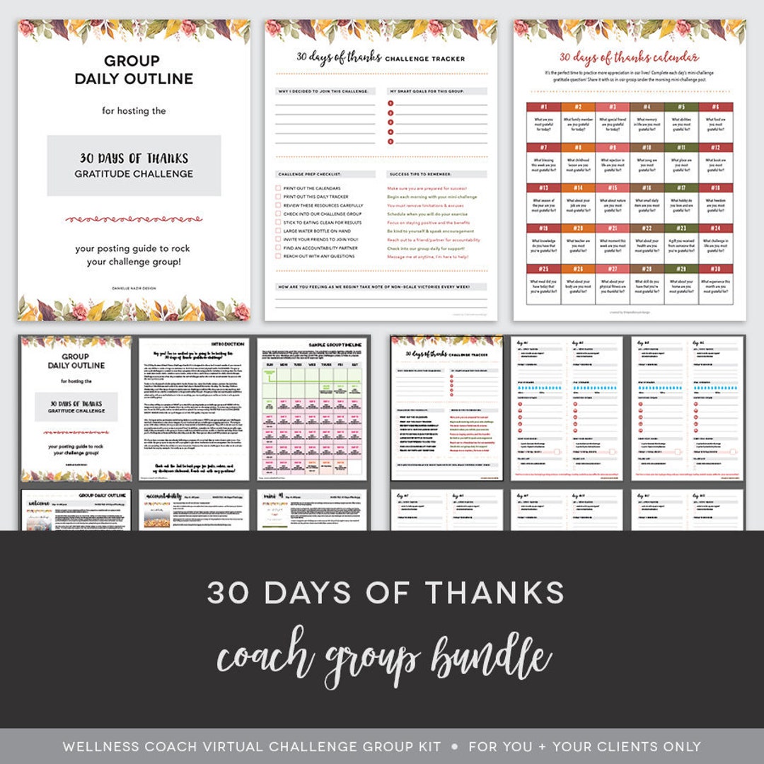 Coach Group Bundle : 30 Days of Thanks - Gratitude Challenge ...