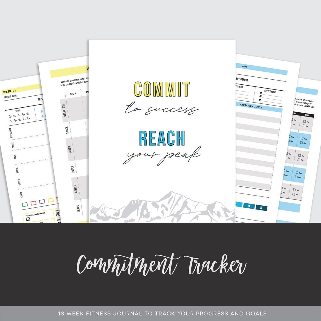 Commitment Tracker Reach Your Peak Fitness Tracker Journal personal Use ...