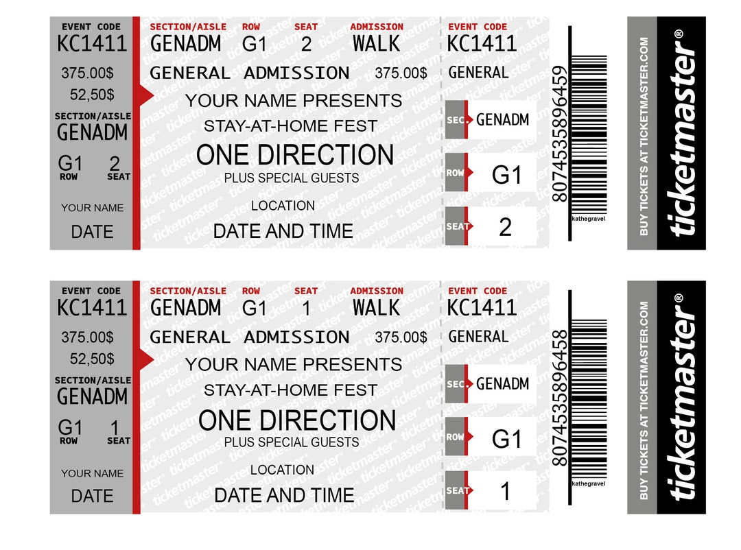 Ticketmaster Ticket Template