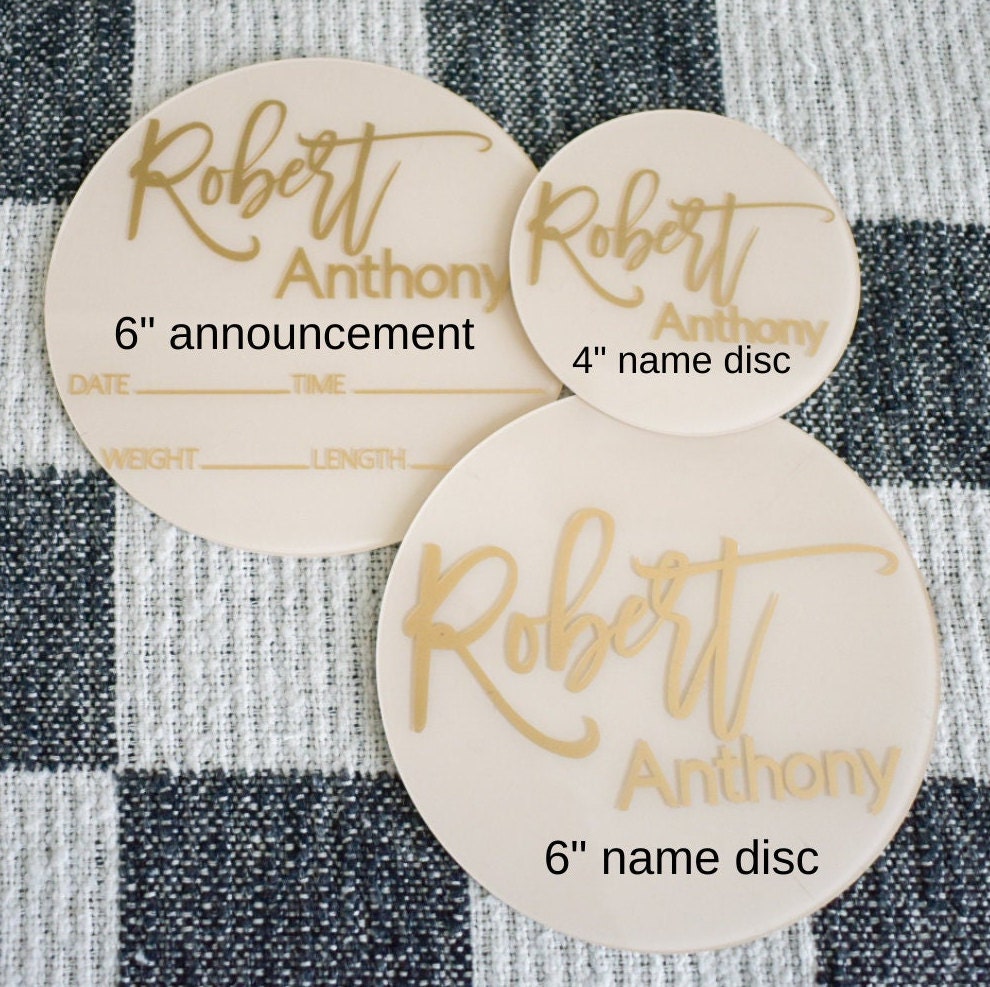 Acrylic Baby Milestones Monthly Baby Milestone Rounds Newborn Photo ...