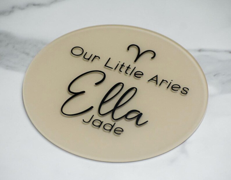 Acrylic Round Newborn Zodiac Sign Birth Announcement,zodiac Baby Name ...