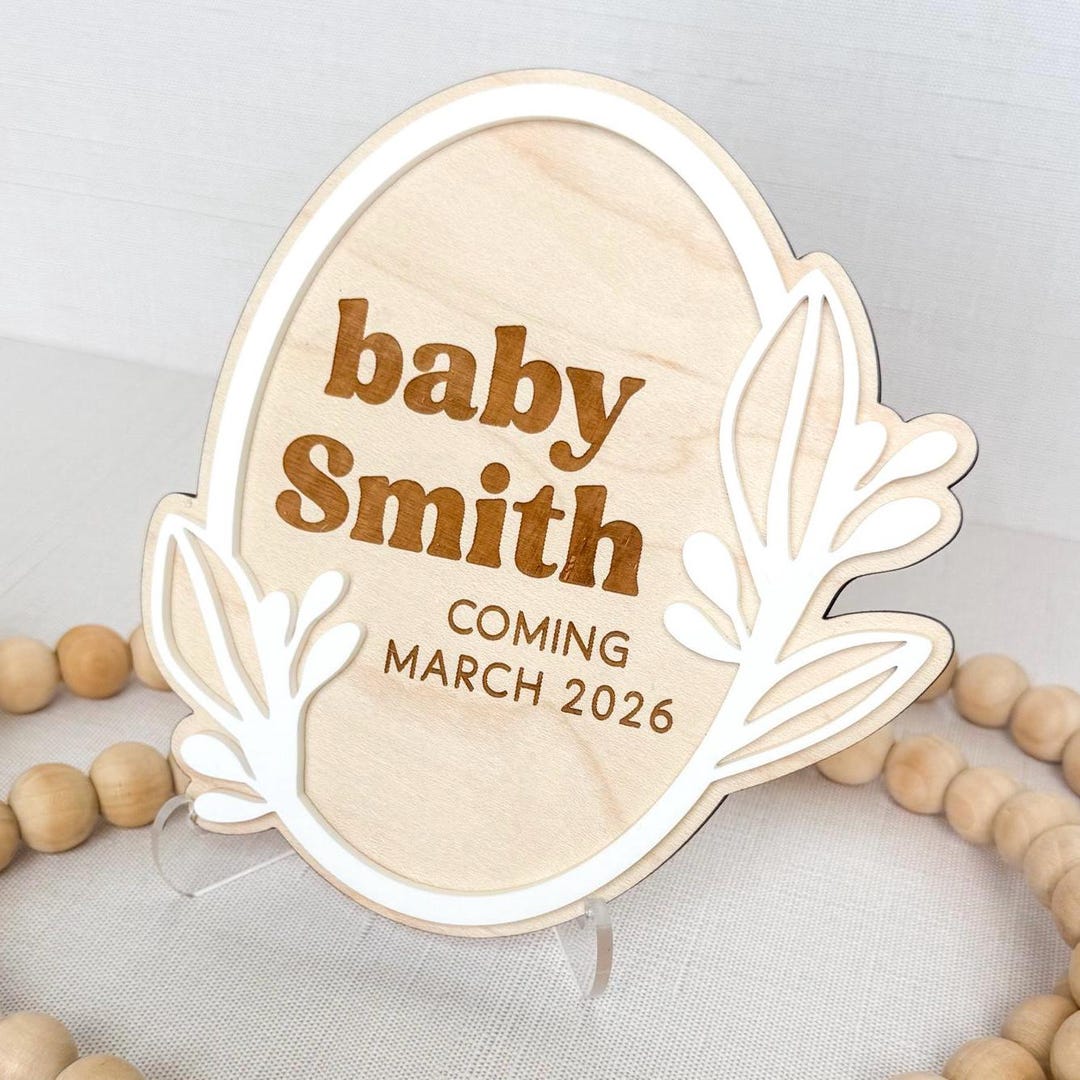 Custom Wood and Acrylic Pregnancy Reveal Sign - Etsy