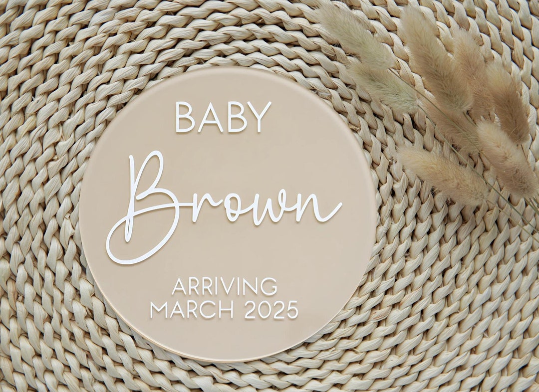 Personalized Acrylic Round Pregnancy Announcement,pregnancy Reveal ...