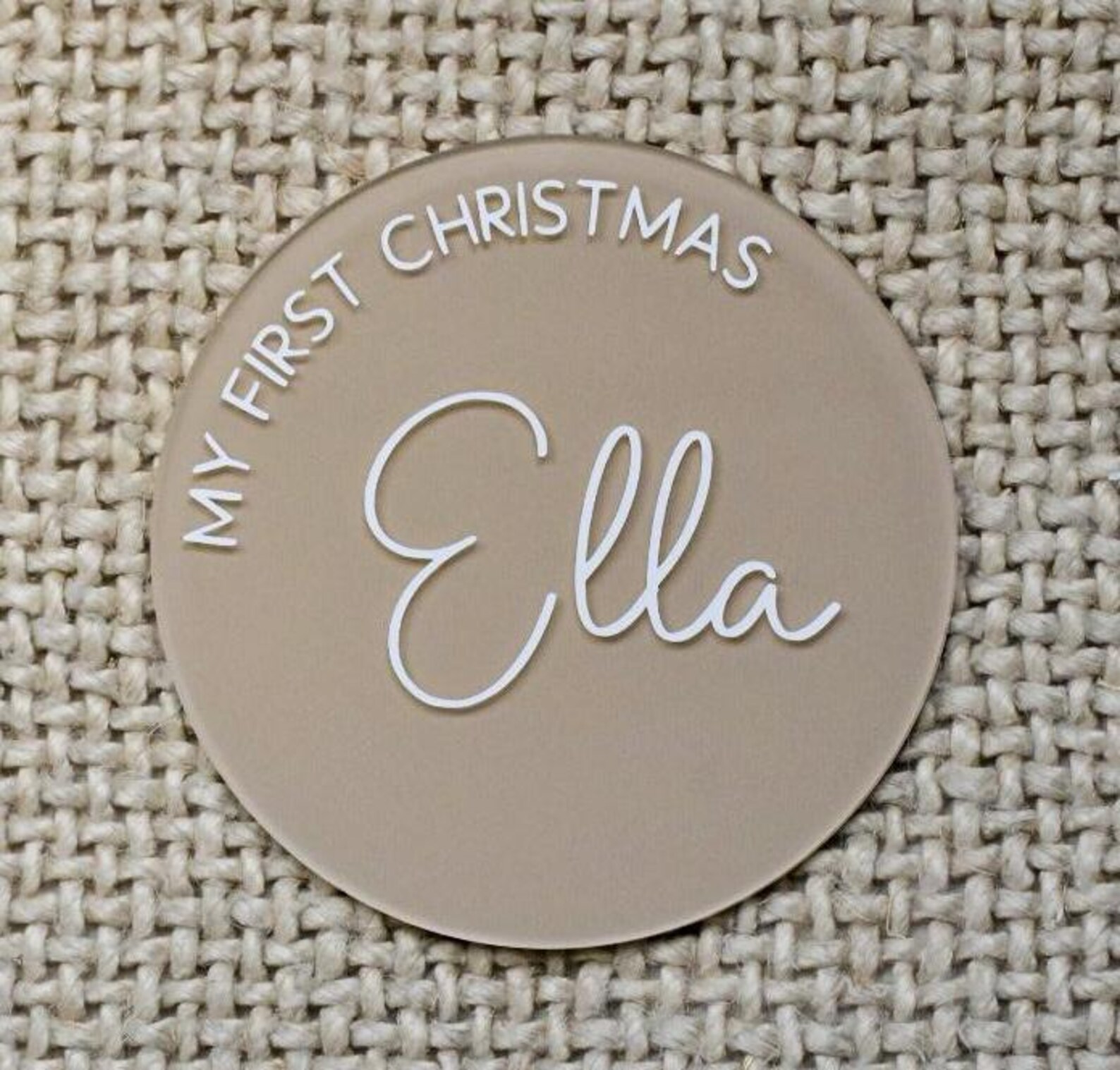 Baby’s First Christmas Acrylic Round Sign,personalized Christmas Sign ...