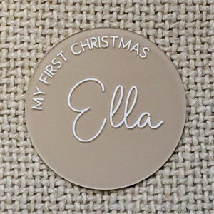 Baby’s First Christmas Acrylic Round Sign,personalized Christmas Sign ...