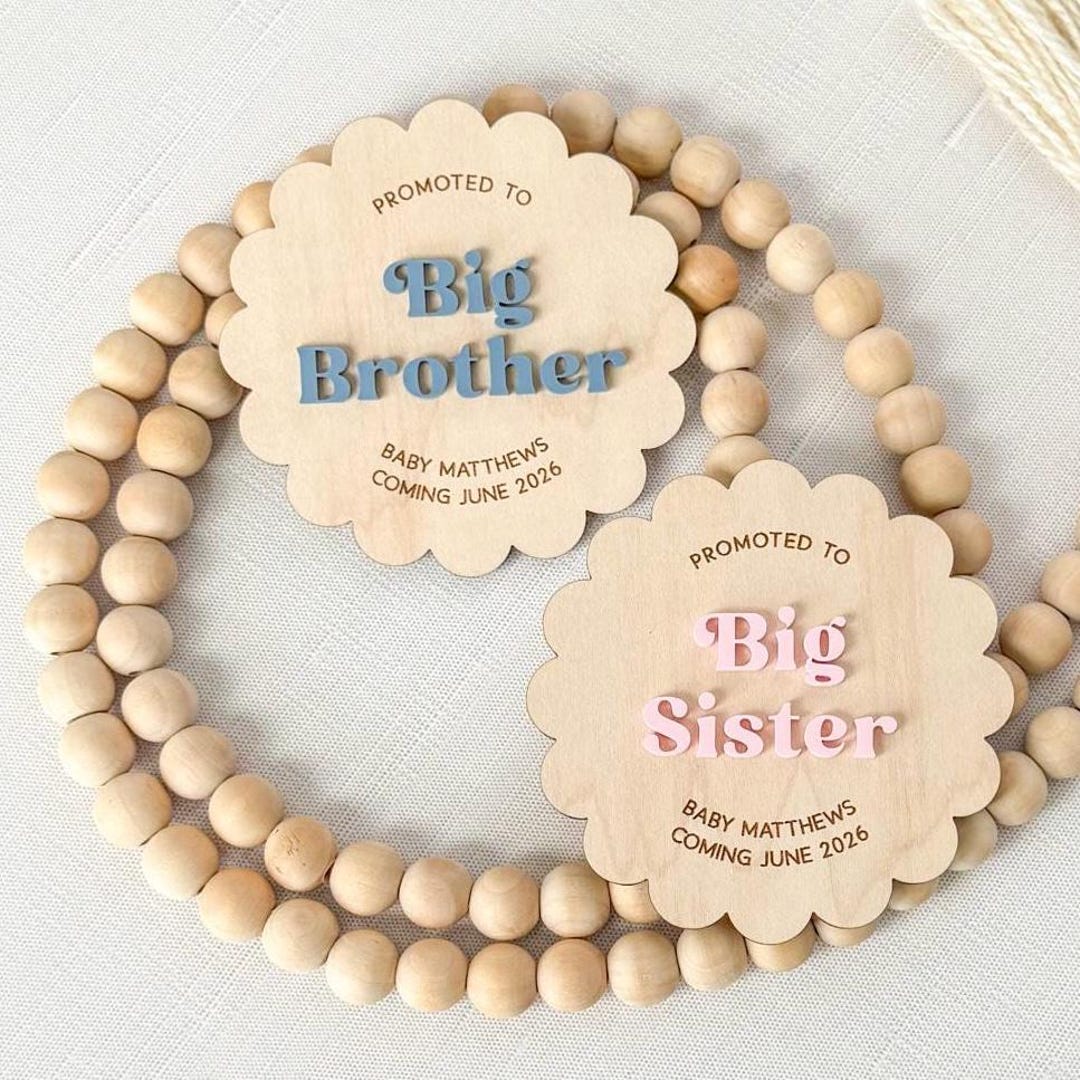 Wooden Big Brother/sister Pregnancy Reveal Sign | Sibling Announcement ...