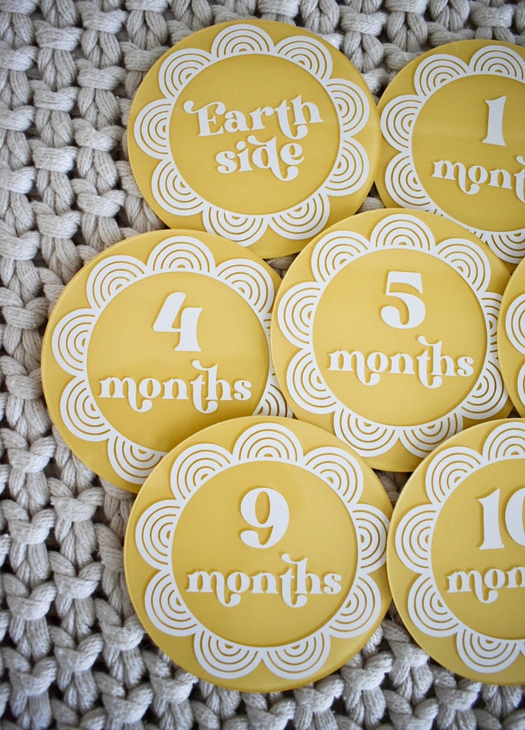 Acrylic Baby Milestones Monthly Baby Milestone Rounds Newborn Photo ...