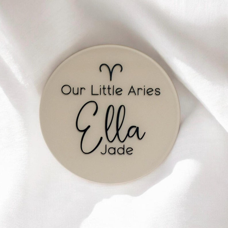 Acrylic Round Newborn Zodiac Sign Birth Announcement,zodiac Baby Name ...