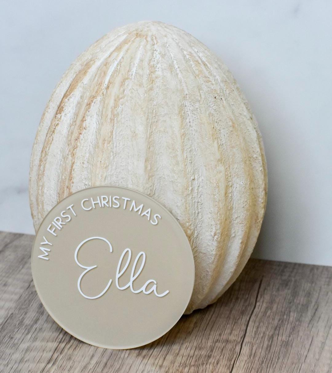 Baby’s First Christmas Acrylic Round Sign,personalized Christmas Sign ...