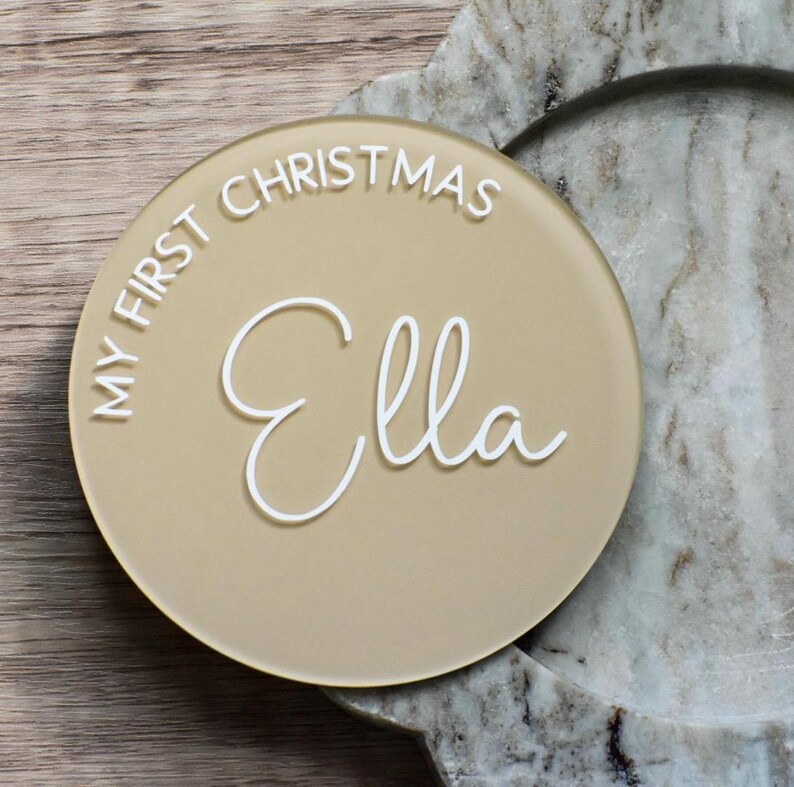 Baby’s First Christmas Acrylic Round Sign,personalized Christmas Sign ...