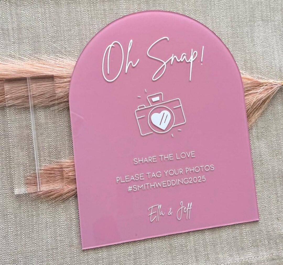 Oh Snap Wedding Sign | Wedding Photo Sign | Wedding Hashtag Sign ...