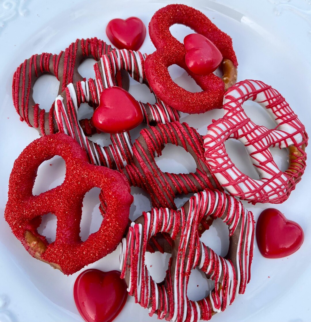 Gourmet Chocolate Covered Valentines Day Medium Pretzel Twists! Gift ...