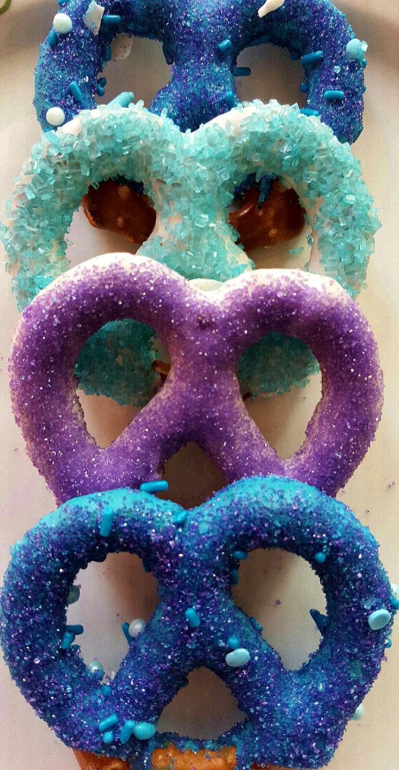 Frozen Inspired Chocolate Covered Pretzels Purples Teal - Etsy