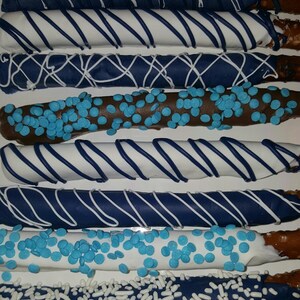 Chocolate Covered Pretzels! Navy and White Milk Chocolate With ...