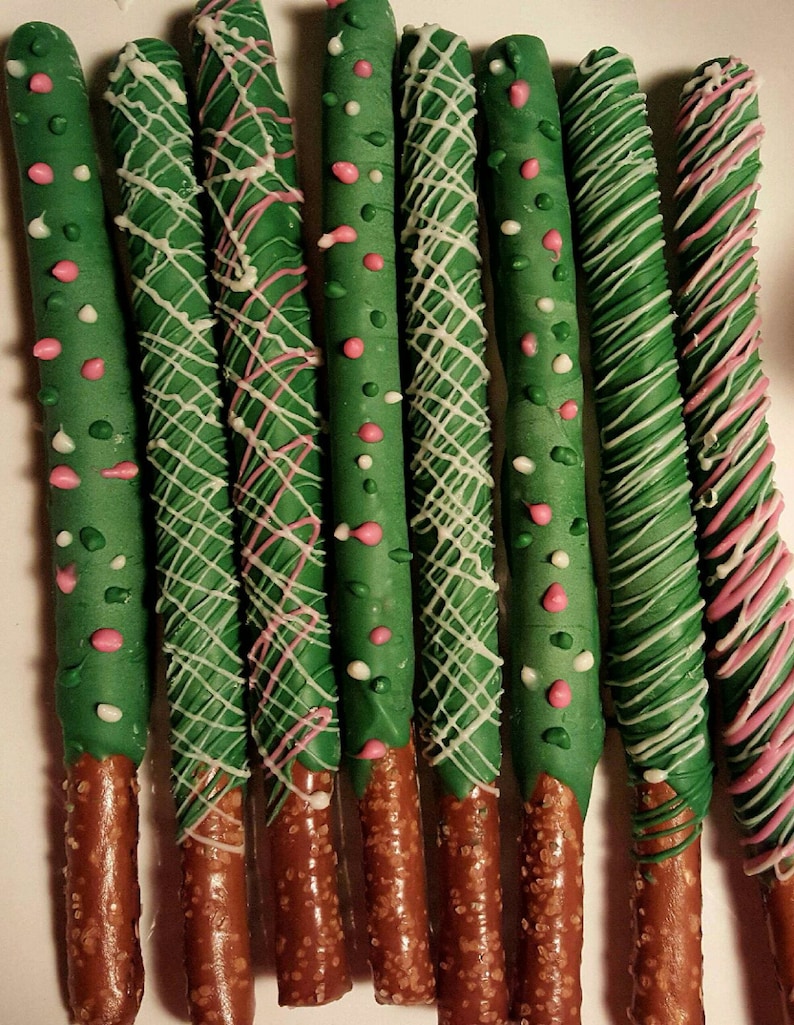 Chocolate Covered Pretzels Decorated White With Beautiful - Etsy