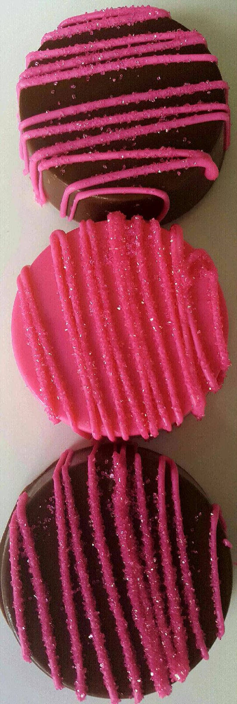 Gourmet Chocolate Covered Oreos Cookies Hot Pink & Milk | Etsy