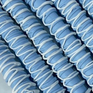 White Chocolate With Baby Blue Drizzle Covered Pretzels! Perfect for ...