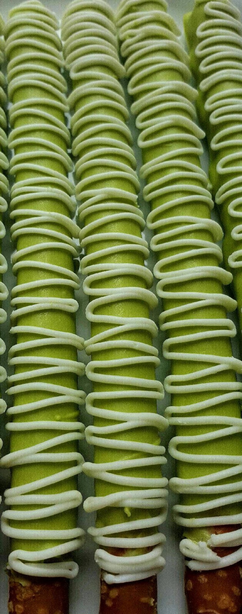 Gourmet Lime Green White Chocolate Covered Pretzels Rods Party | Etsy