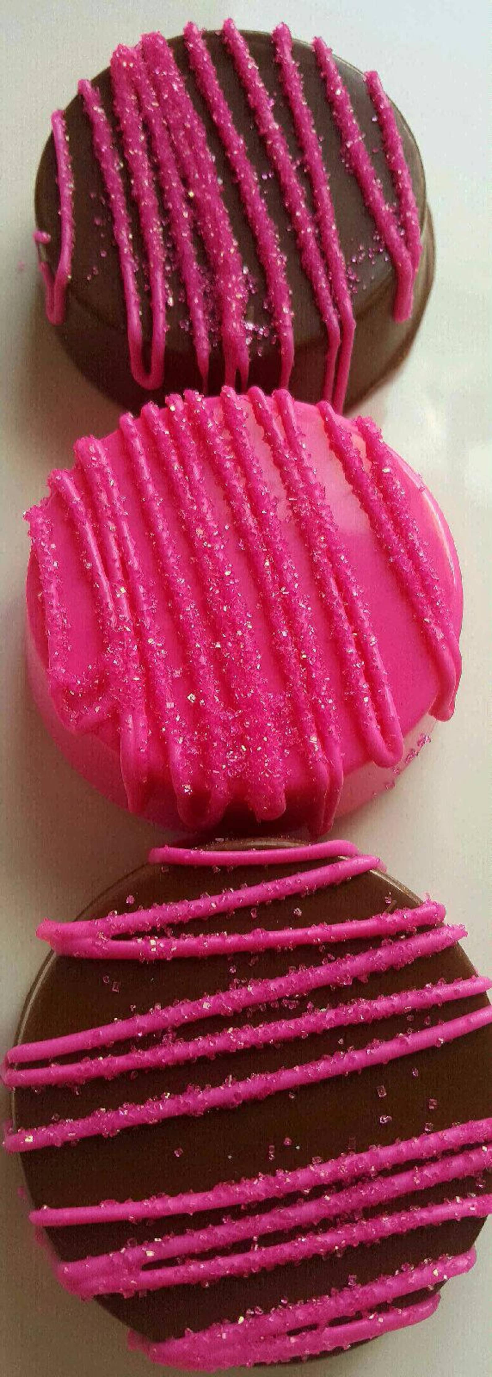 Gourmet Chocolate Covered Oreos Cookies Hot Pink & Milk | Etsy