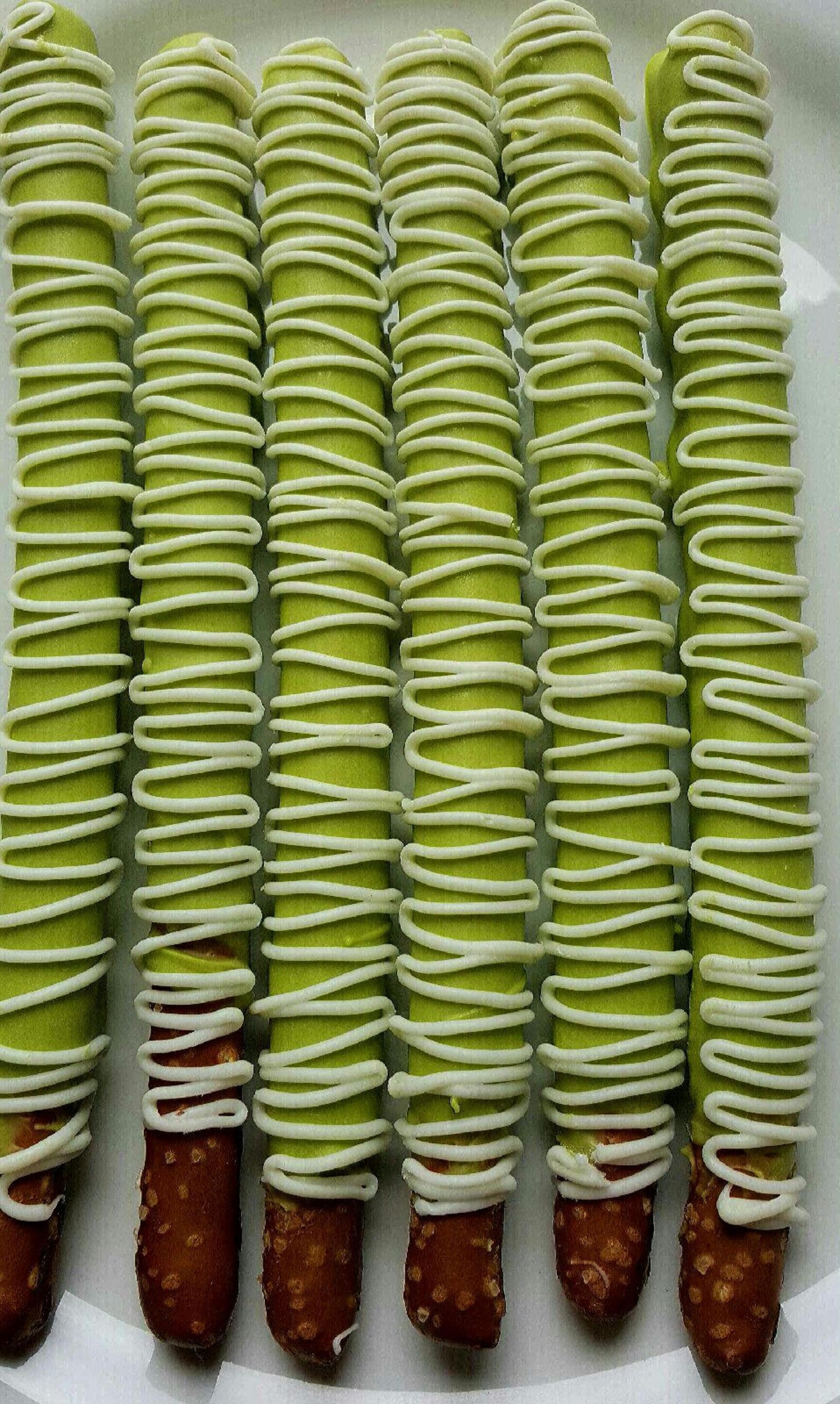 Gourmet Lime Green White Chocolate Covered Pretzels Rods Party - Etsy