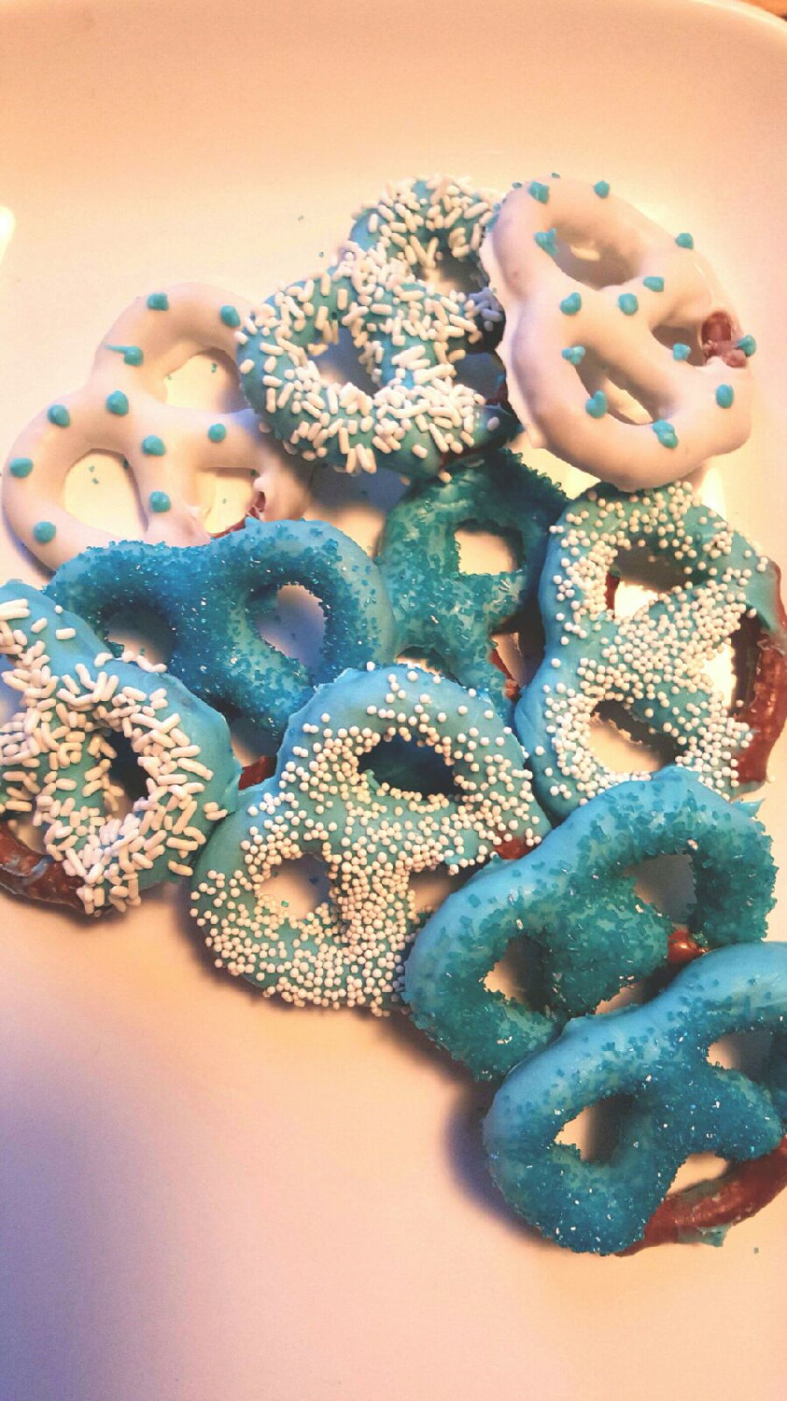 Gourmet Chocolate Covered Pretzels White Chocolate With Teal - Etsy