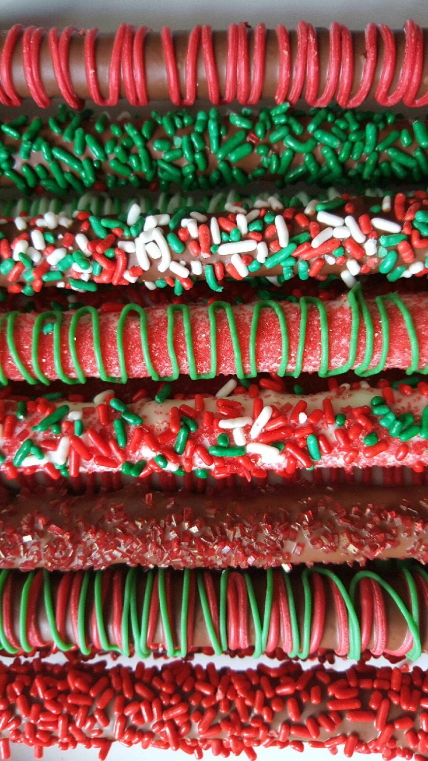Gourmet Chocolate Covered Pretzels Holiday Christmas Boxed Etsy
