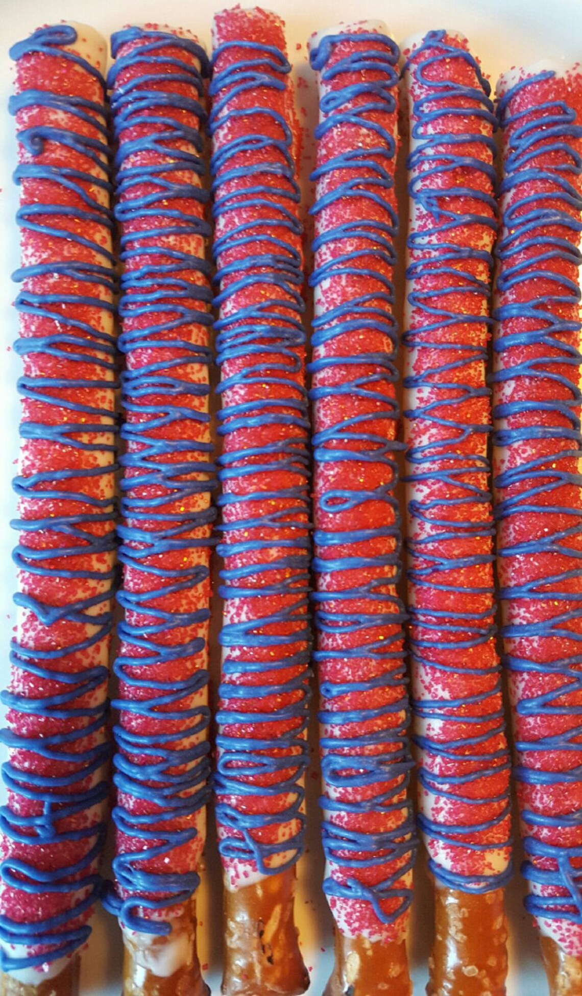 Chocolate Covered Pretzels Red White and Blue Spiderman | Etsy