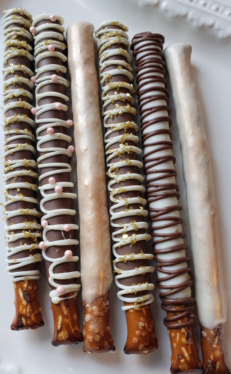 Gourmet Milk and White Chocolate Covered Pretzel Rods | Etsy