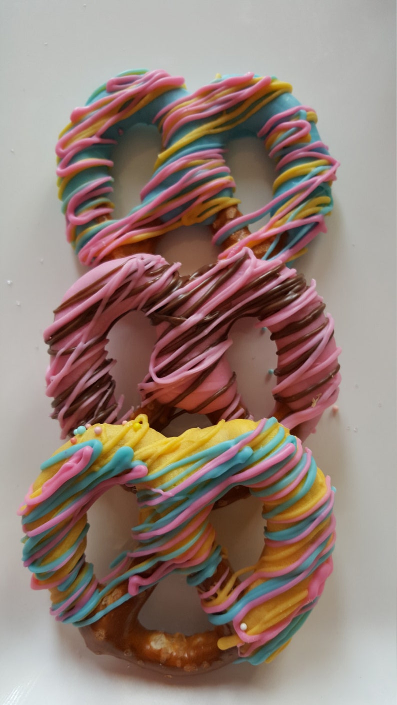 Chocolate Covered Drizzeled Pretzels Decorated in Milk and | Etsy