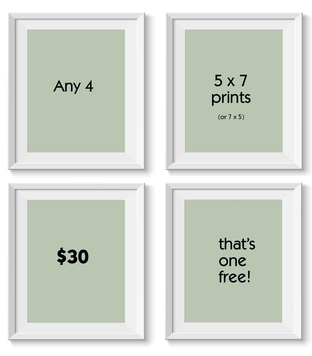 Any Four 5 X 7 Art Prints of Your Choice for 24 Dollars. One FREE ...