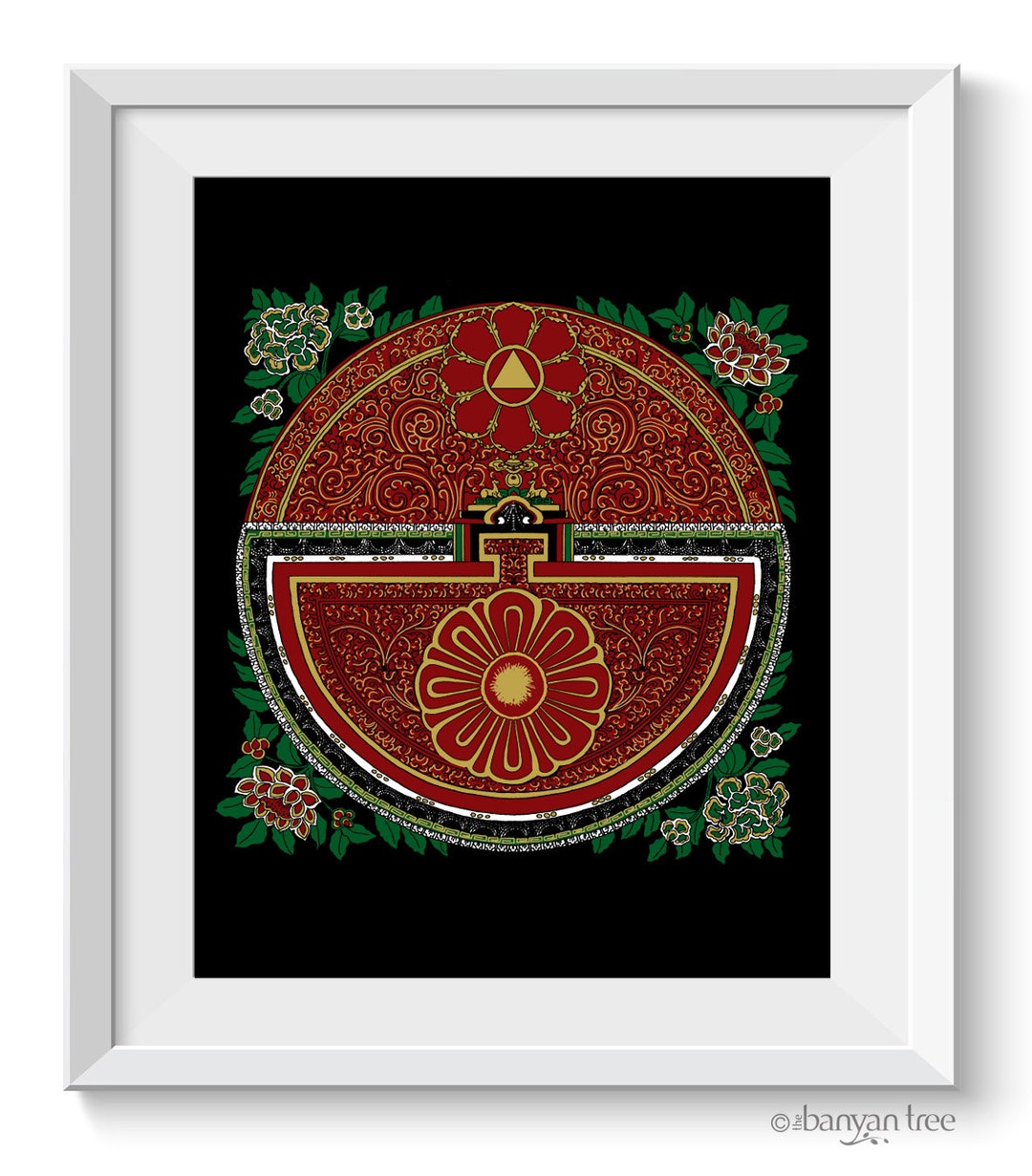 Mandala Art Print, Psychic Map of the Mind Mandala, Tibetan Mandala ...