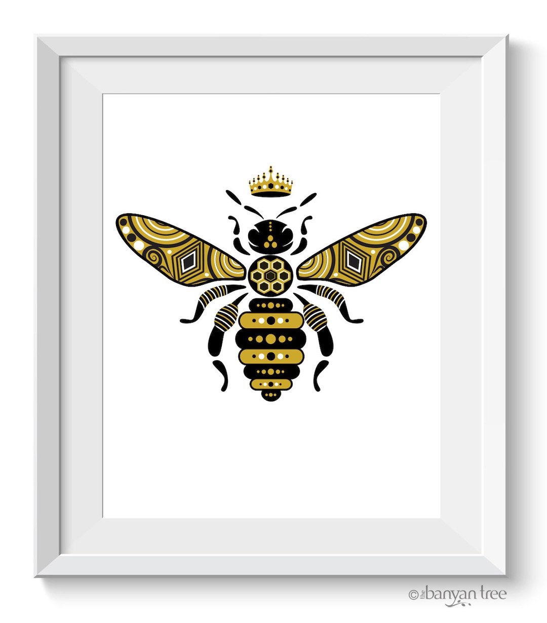 Queen Bee Art - Wall Decor - Graphic Art, Bohemian Art - Etsy