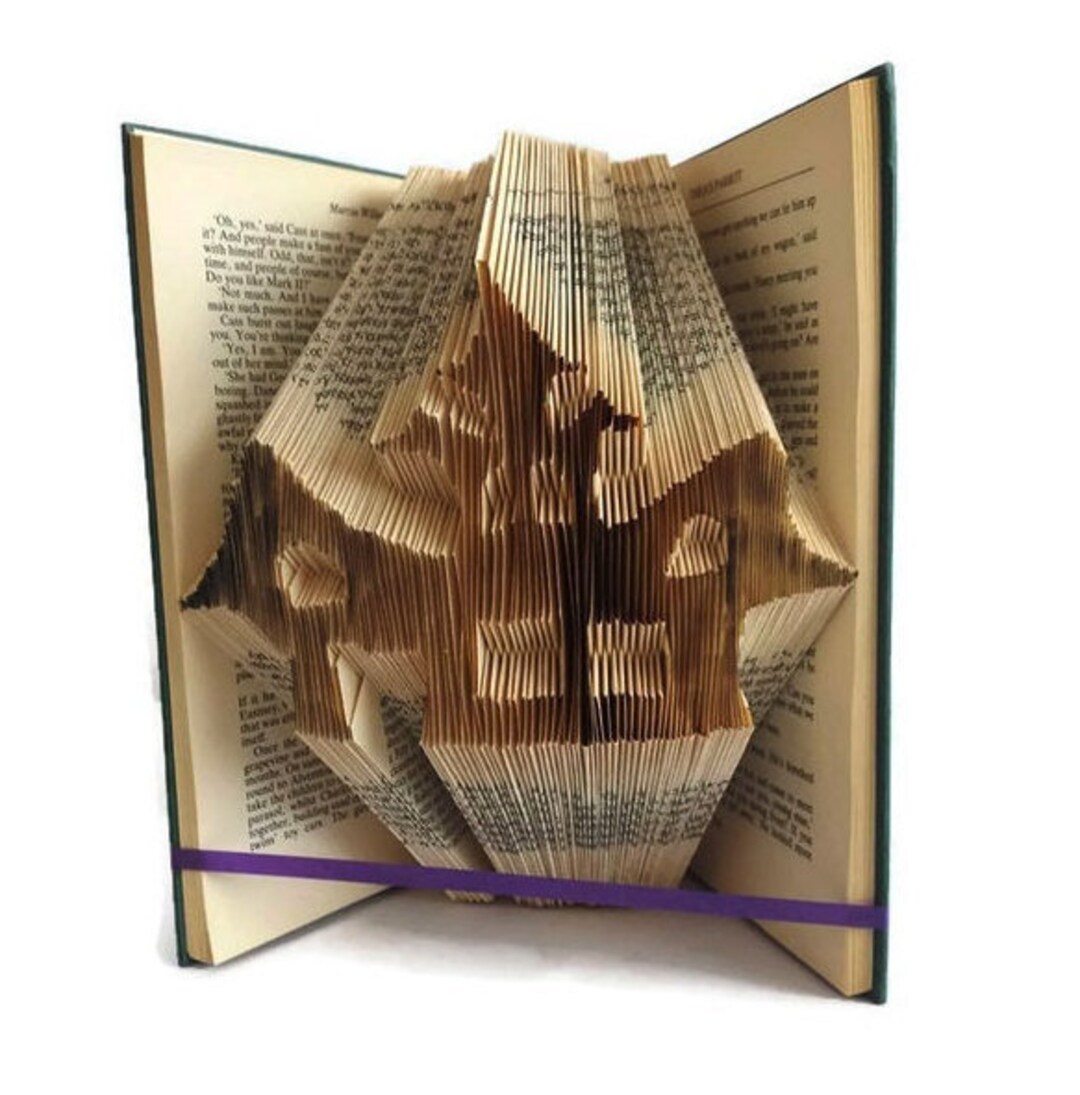 Haunted House Book Folding Pattern. Haunted Castle Halloween Decoration ...