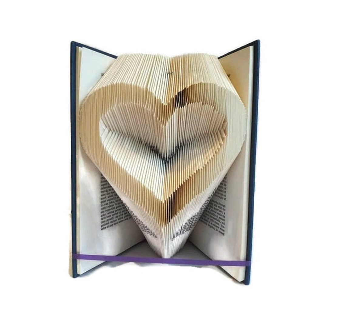 Heart Book Folding Pattern Love Heart Outline. First - Etsy UK