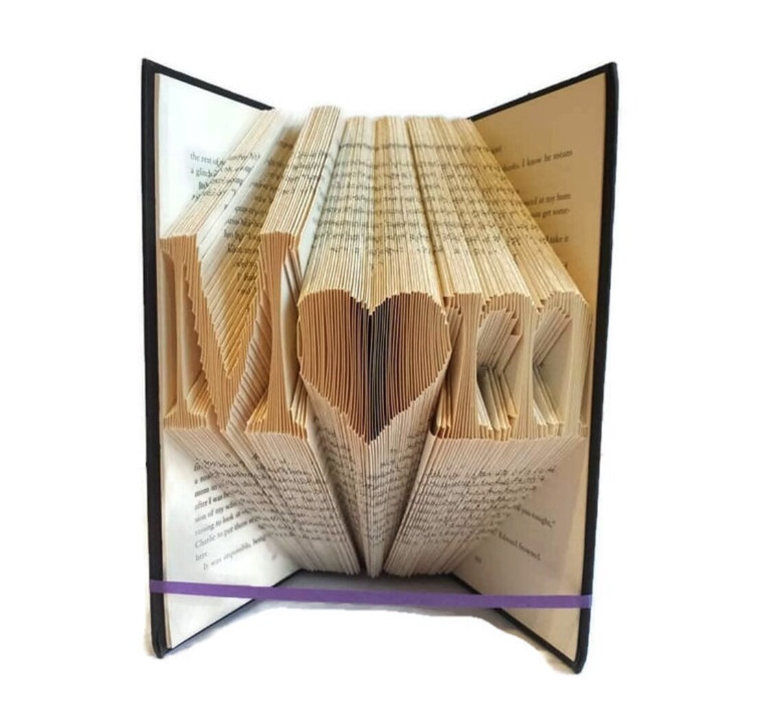 Book Folding Pattern for Mom Mum or Mam With Heart. Great for - Etsy