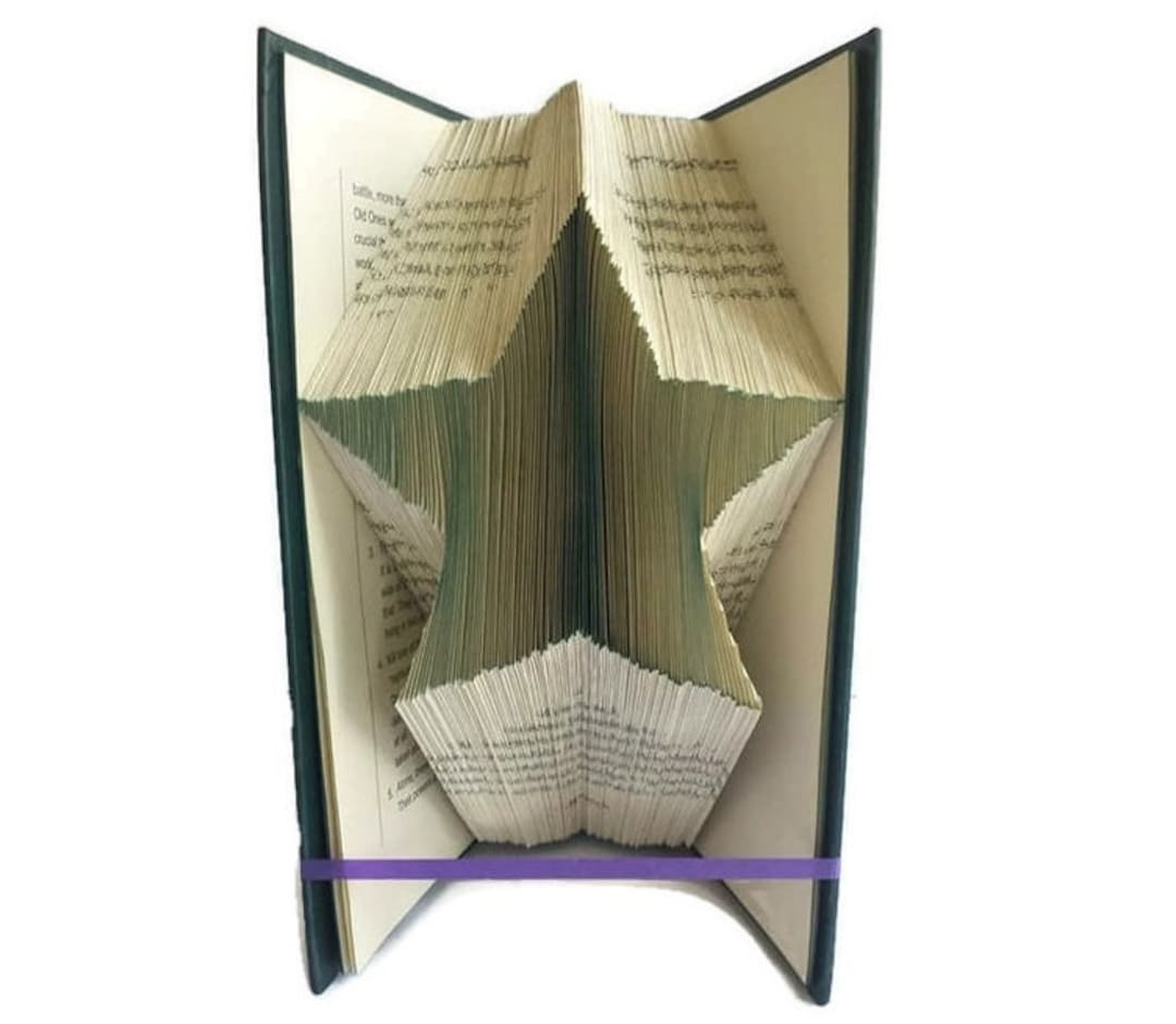 Star Book Folding Pattern, Simple Star Book Art. Unique Home or Nursery ...