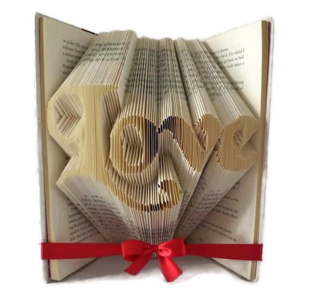 Love Book Folding Pattern. Make a Wedding or Engagement Gift, or Unique Home Decor. Love Word ...