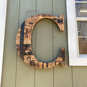 Wooden Letter C Made From Bourbon Barrels. Letter Signs. . Home ...