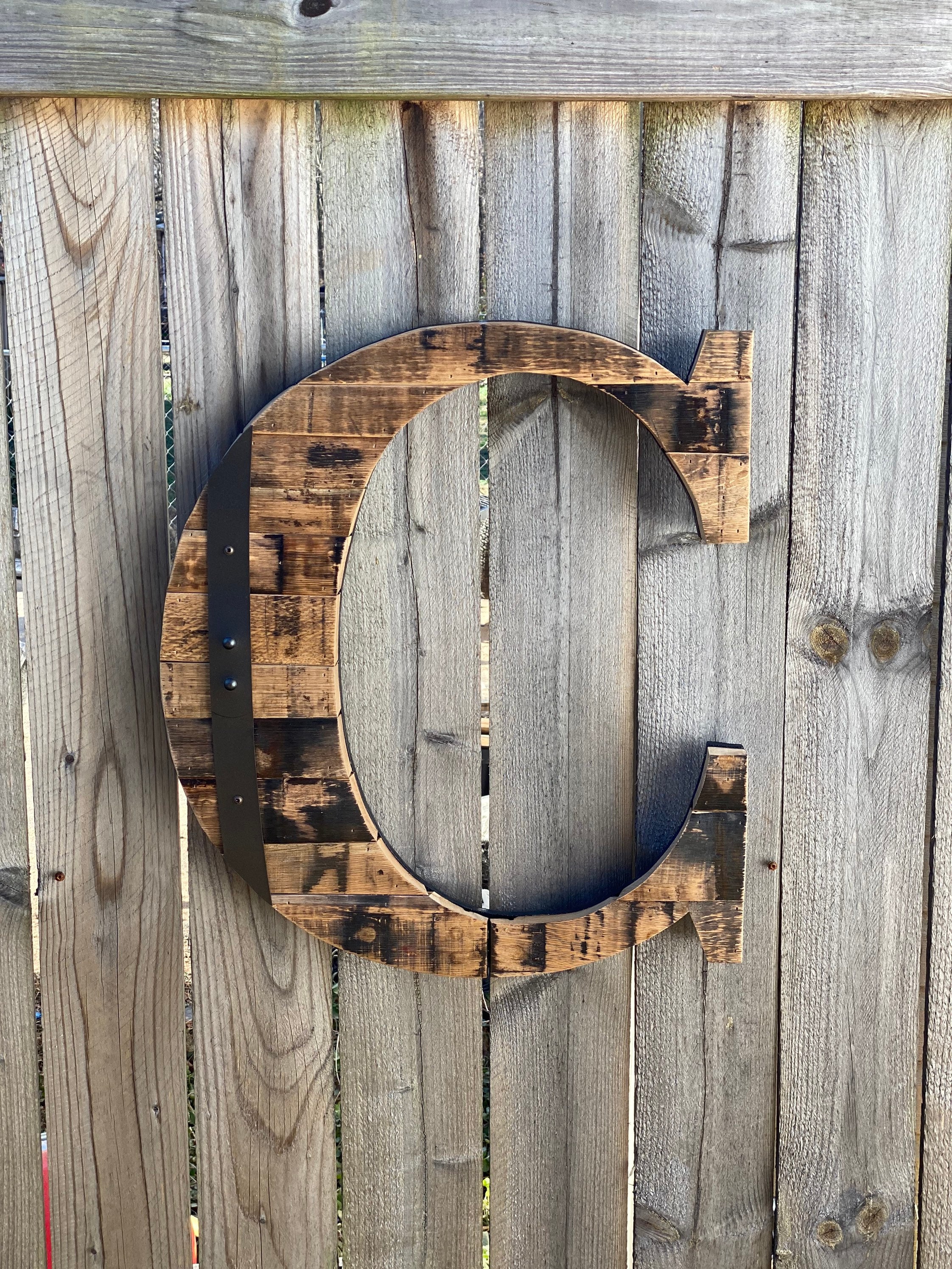 Wooden Letter C Made From Bourbon Barrels. Letter Signs. | Etsy