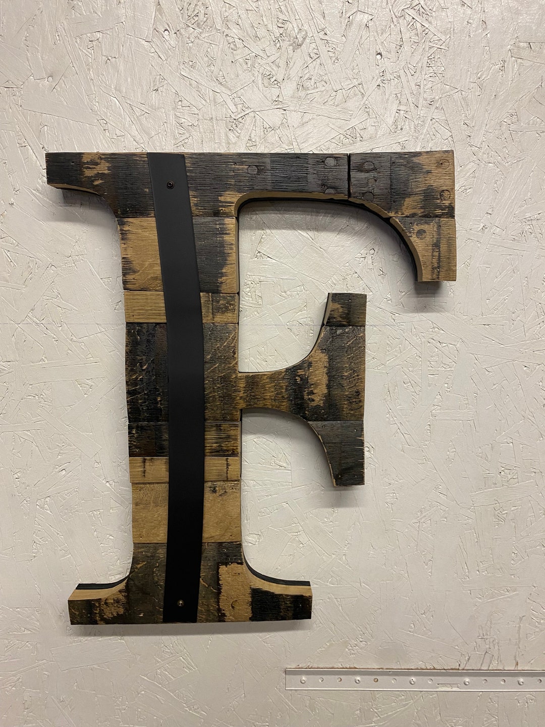 Wooden Letter F Made From Bourbon Barrels. Letter Signs. Alphabet Sign ...