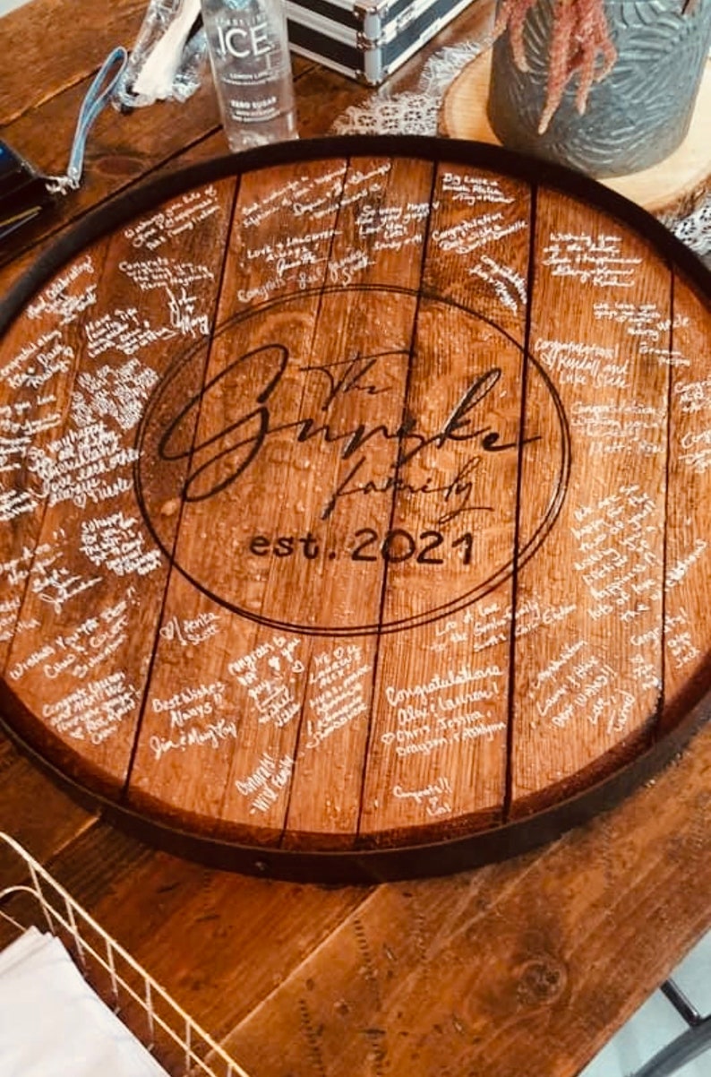 Reclaimed Bourbon Barrel Head Custom & Laser Engraved | Etsy