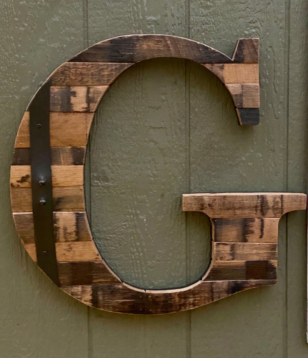 Wooden Letter G Made From Bourbon Barrels. Letter Signs. Alphabet Sign ...