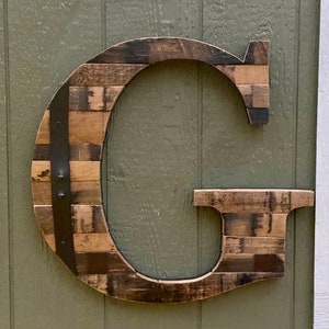 Wooden Letter G Made From Bourbon Barrels. Letter Signs. Alphabet Sign ...