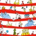 Dr. Seuss Fabric by the Yard Celebrate Border Stripe: White Background ...