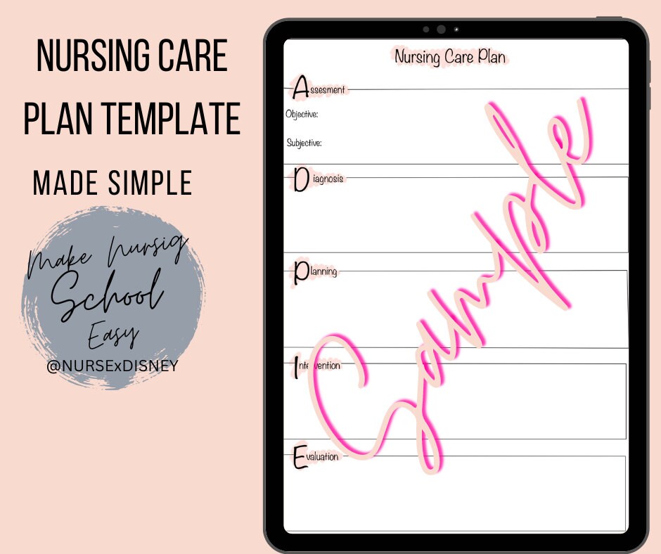 Digital Download Nursing Nursing Care Plan Template, Blank Nursing Note ...