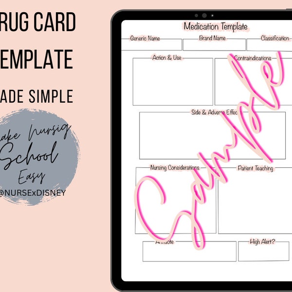 Blank Med Card Template - Etsy